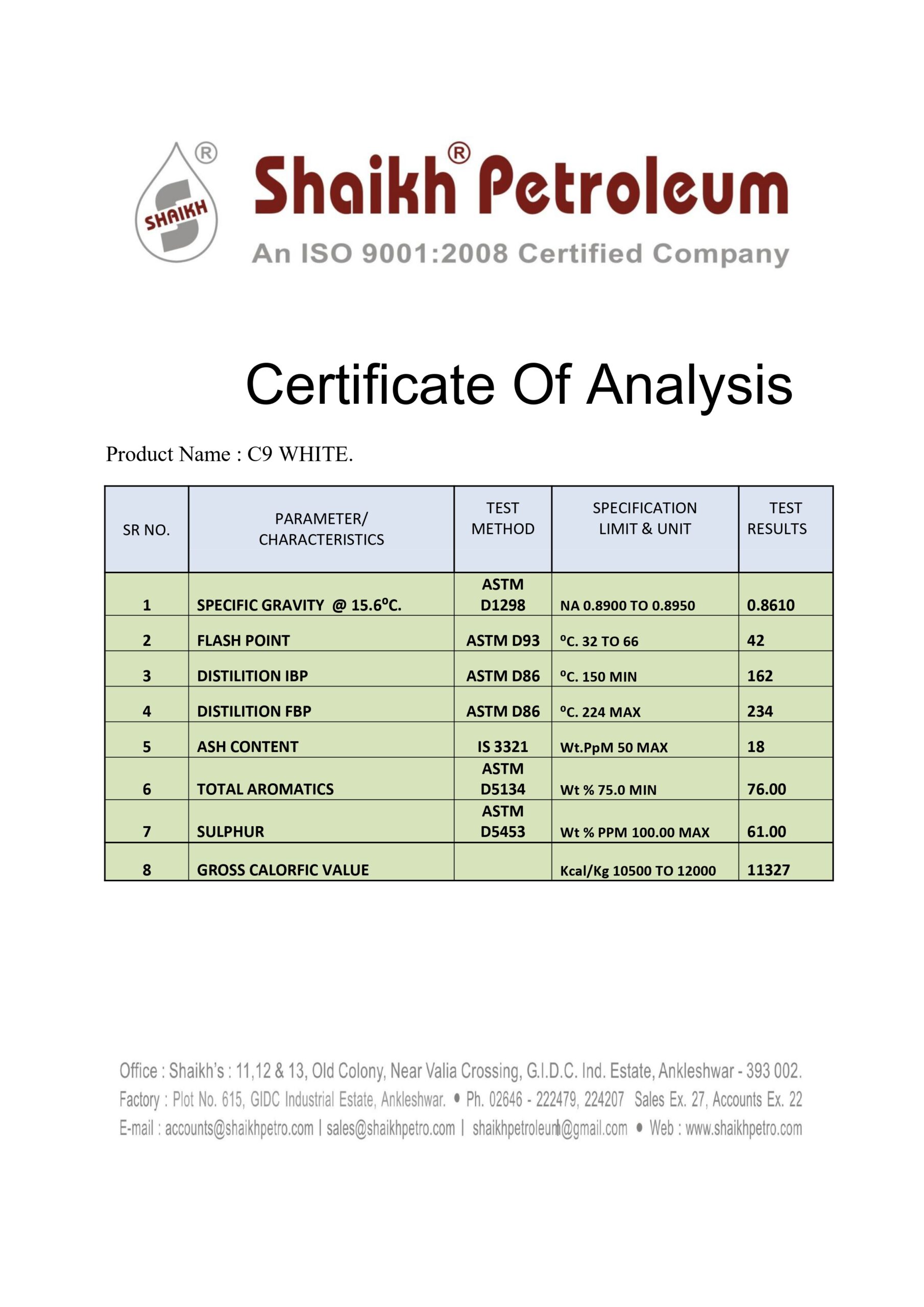 C9 Plus Solvent - Shaikh Petroleum